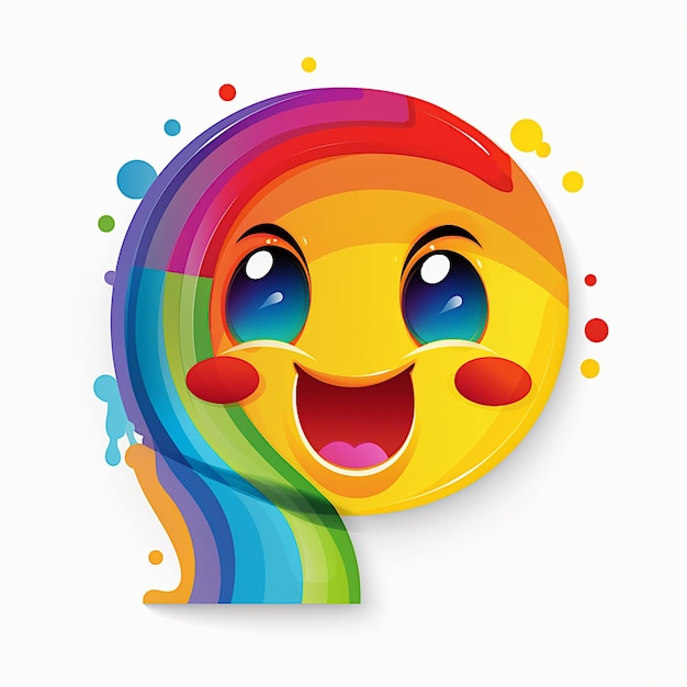 Premium AI Image | Smile Rainbow Emoji Sticker Premium AI Image | Smile Rainbow Emoji Sticker