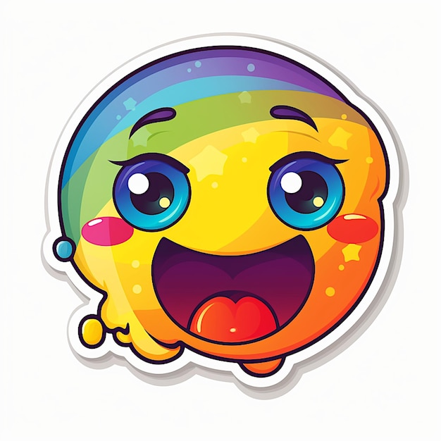 Premium AI Image | Smile Rainbow Emoji Sticker Premium AI Image | Smile Rainbow Emoji Sticker