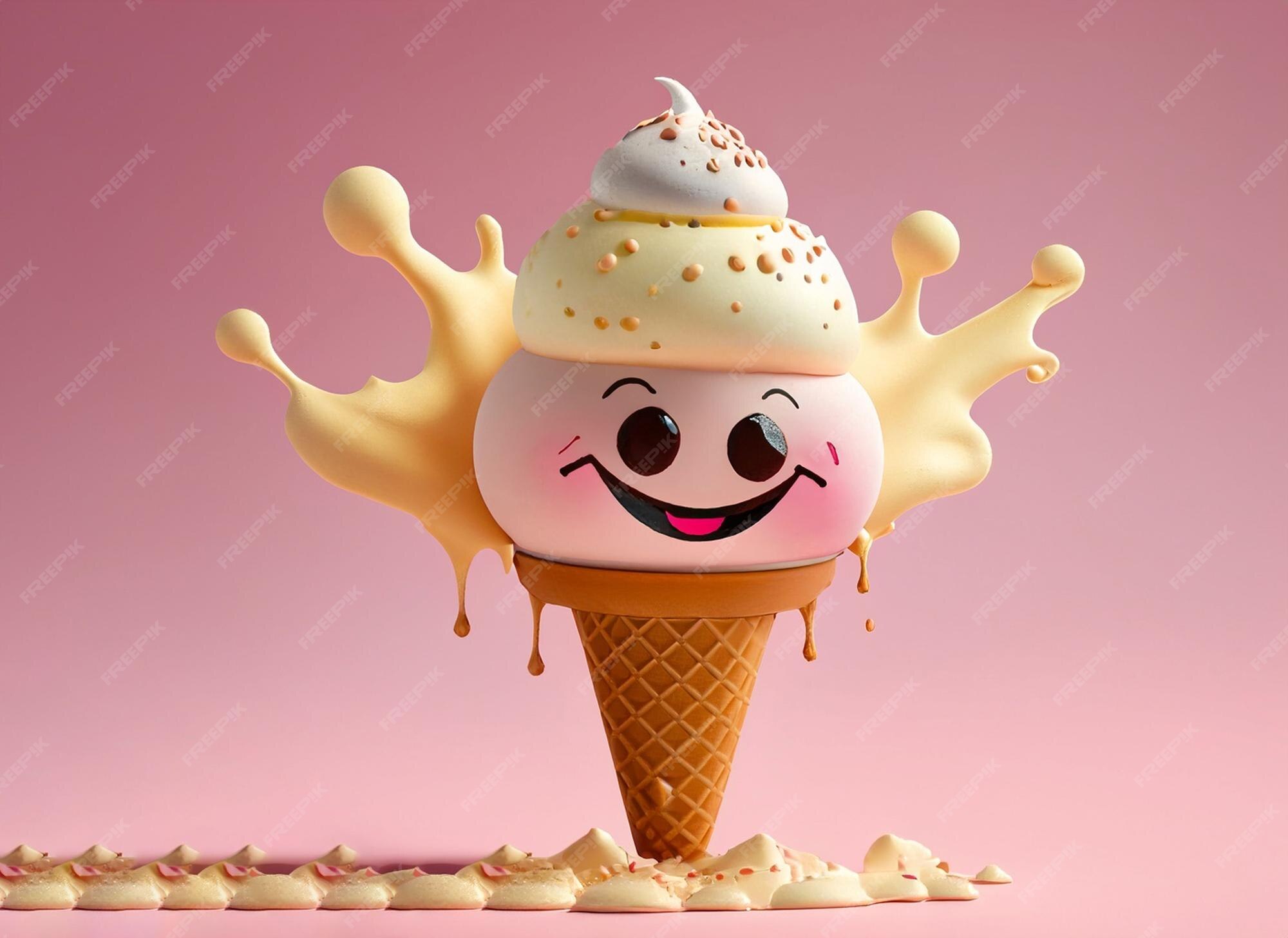 Premium AI Image | Smiley Vanilla Icecream On Pink Background World ... Premium AI Image | Smiley Vanilla Icecream On Pink Background World ...
