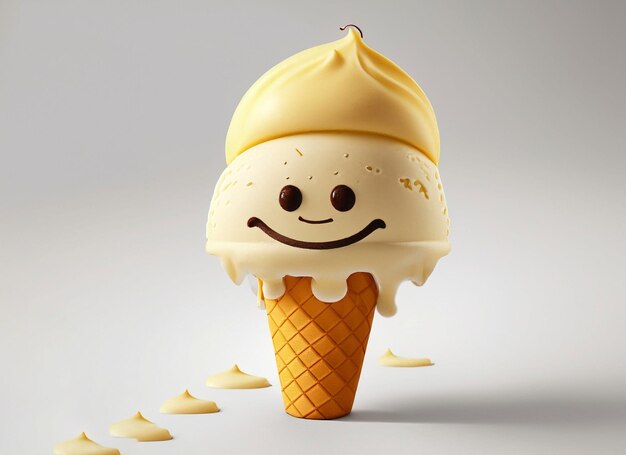 Premium Photo | Smiley Vanilla Icecream On A White Background World ... Premium Photo | Smiley Vanilla Icecream On A White Background World ...