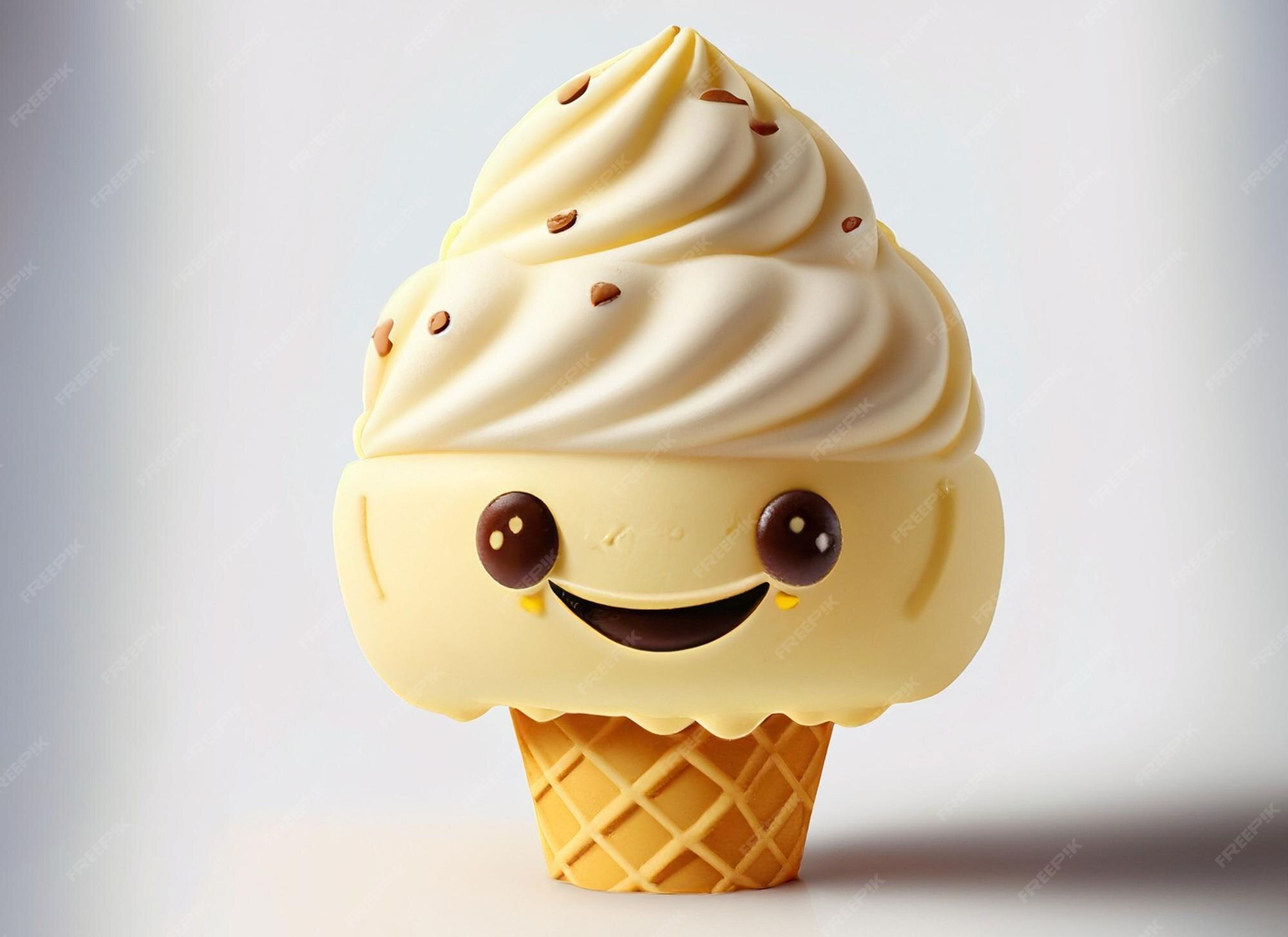 Premium Photo | Smiley Vanilla Icecream On A White Background World ... Premium Photo | Smiley Vanilla Icecream On A White Background World ...