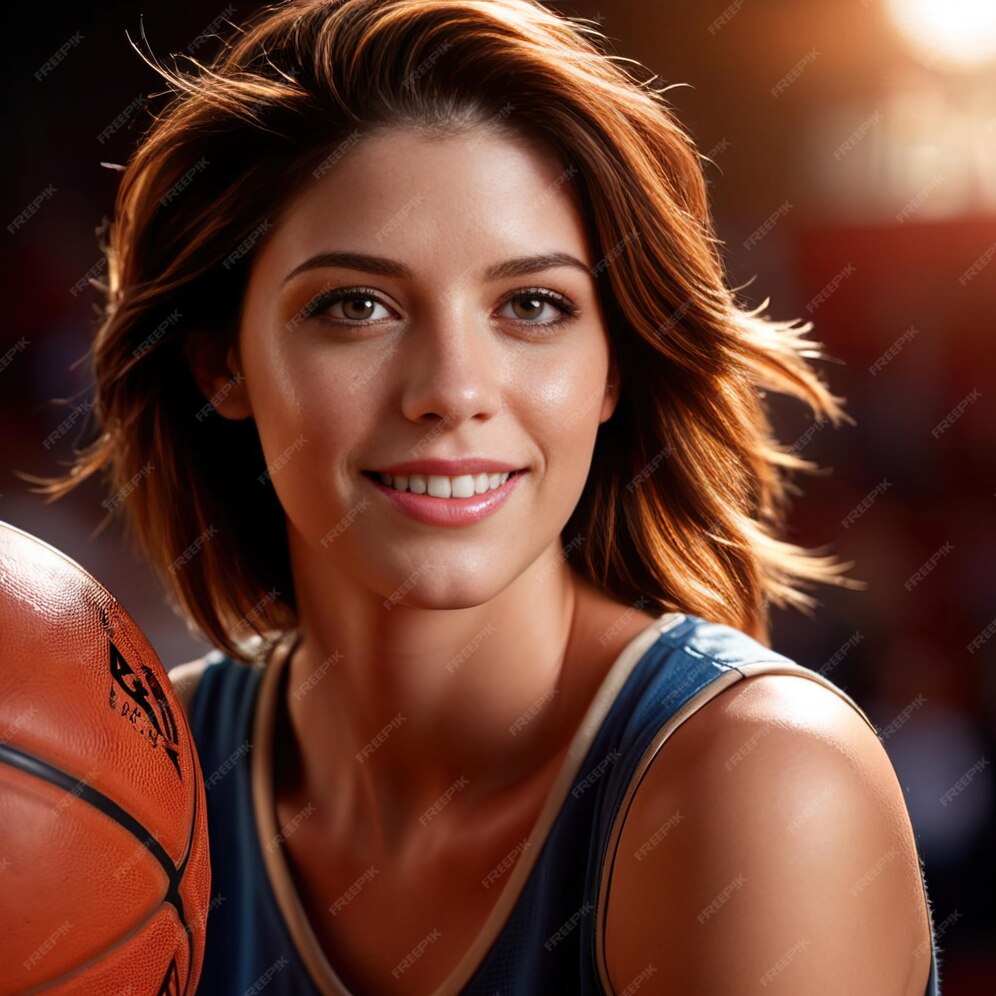 Premium Photo Smiling Female Basketball Player Happy And Confident Winner