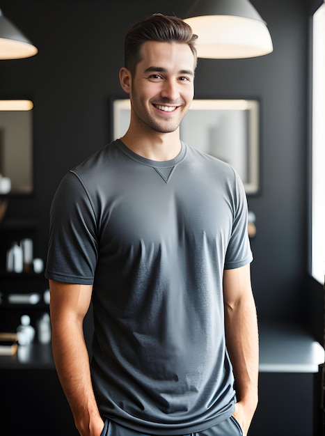 Premium AI Image | Smiling guy phone average waist full details ... Premium AI Image | Smiling guy phone average waist full details ...