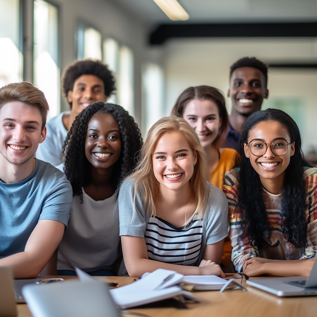 Premium Photo | Smiling Learners MultiEthnic Students in Classroom Premium Photo | Smiling Learners MultiEthnic Students in Classroom
