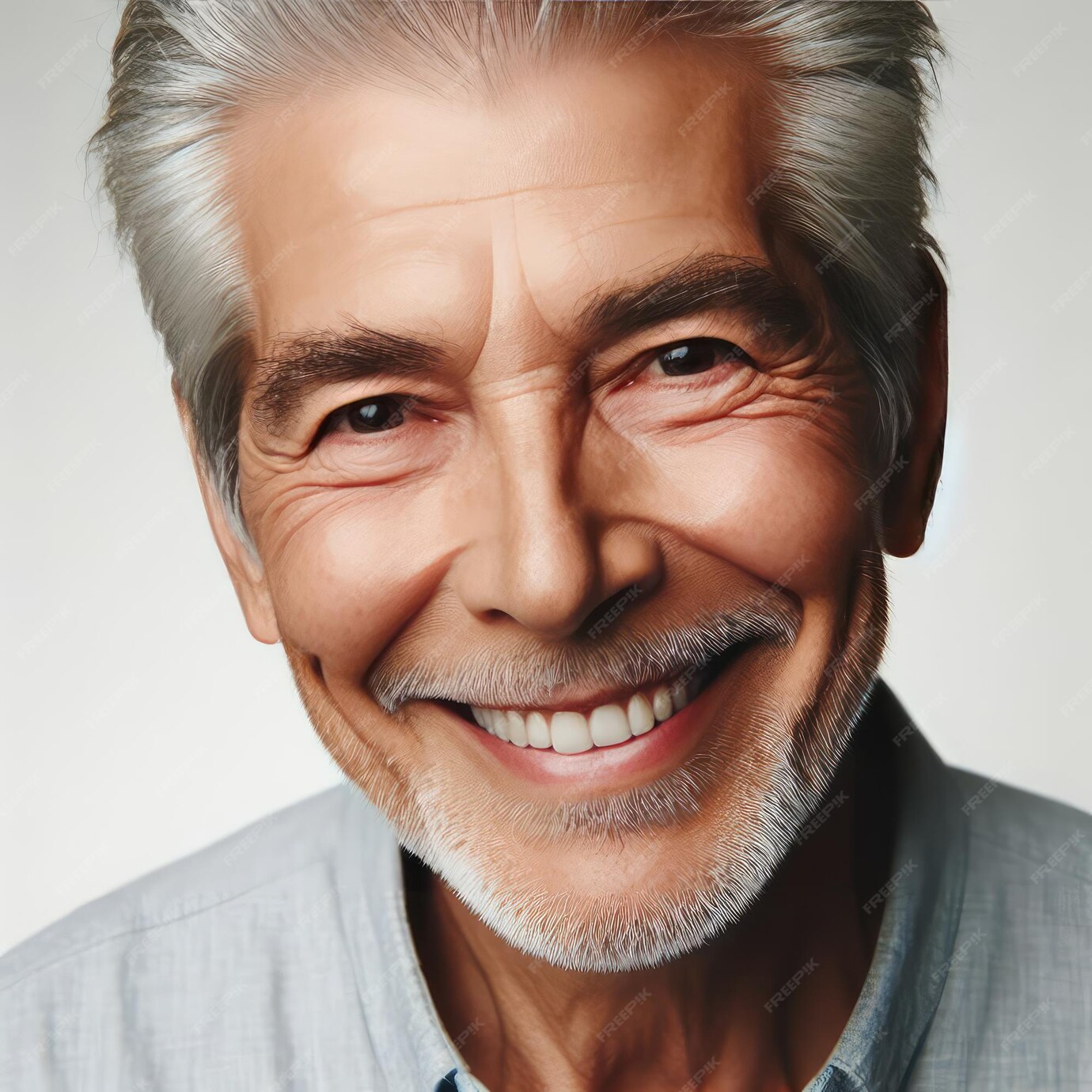 Premium Photo A Smiling Old Man Isolated On A White Background