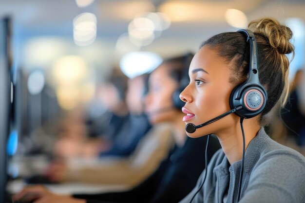 Smiling Operator Navigating Customer Needs | Premium AI-generated image Smiling Operator Navigating Customer Needs | Premium AI-generated image