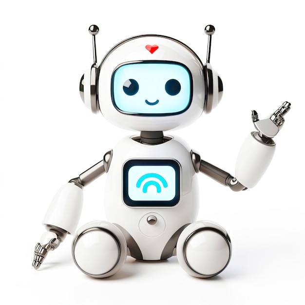 Premium AI Image | smiling robot waving his hand in greeting ai generative Premium AI Image | smiling robot waving his hand in greeting ai generative