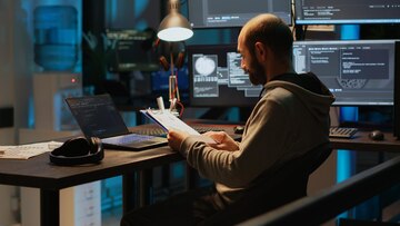 Premium Photo | Software developer analyzing web data on clipboard ...