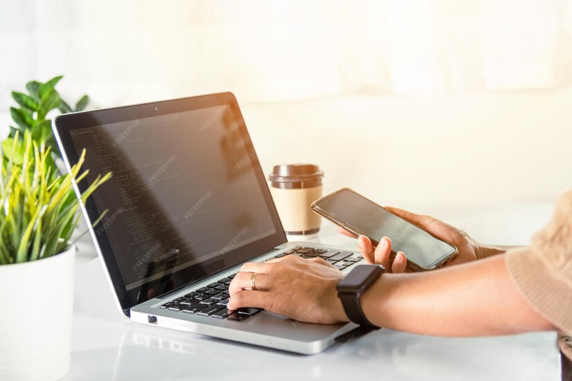 Premium Photo Software Developer Hands Typing Data Coding Programming Javascript With Laptop