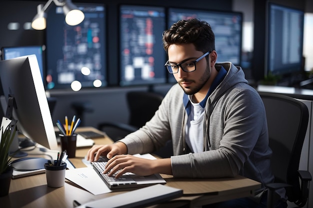 Premium AI Image | Software Developer image generated Ai Premium AI Image | Software Developer image generated Ai