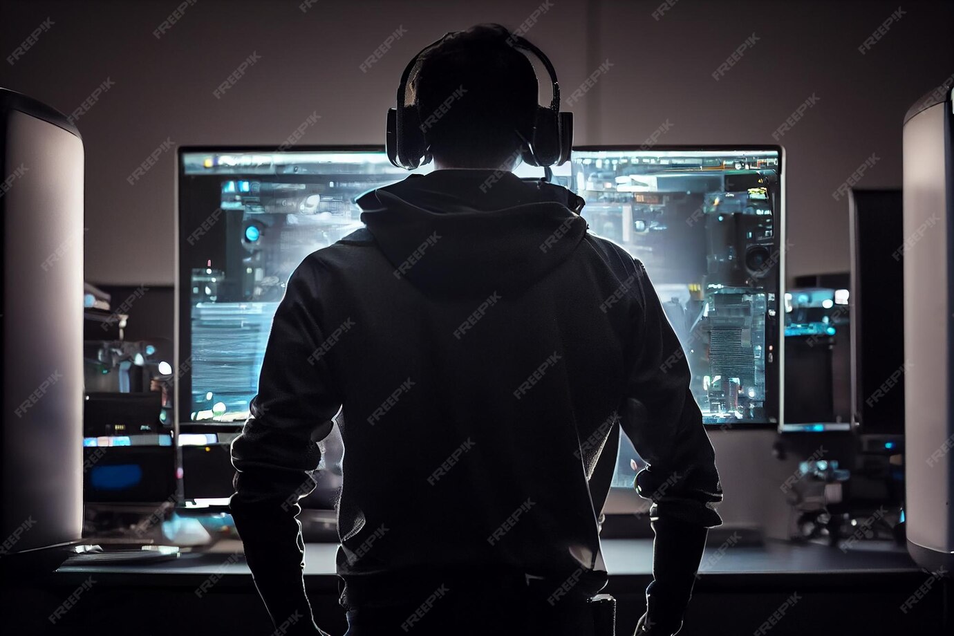 Premium Photo | Software developer programmer hacker coding scripts for cybersecurity company ...