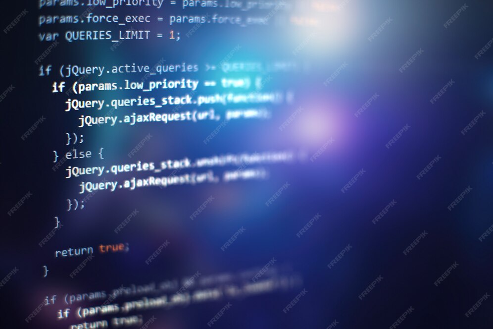 Premium Photo | Software developer programming code. abstract computer script code. selective focus