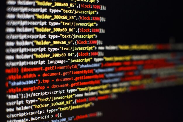 Premium Photo | Software developer programming code. abstract computer ...