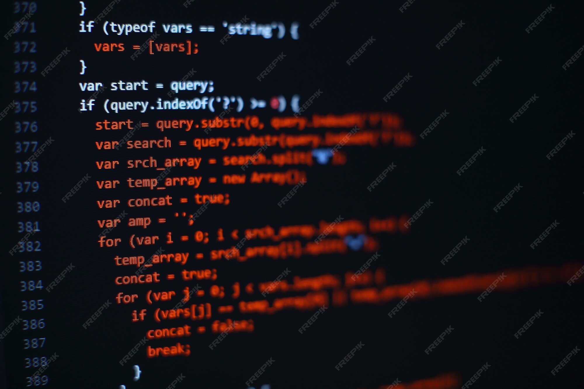 Premium Photo | Software developer programming code. abstract computer script code. selective focus