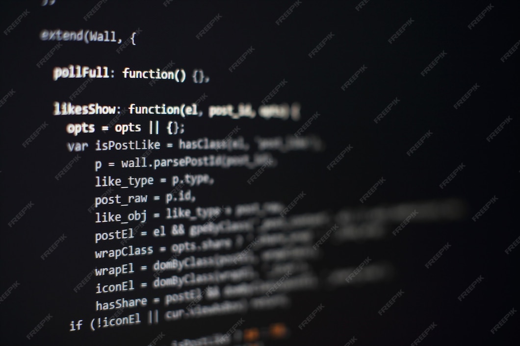 Premium Photo | Software developer programming code. abstract computer script code. selective focus