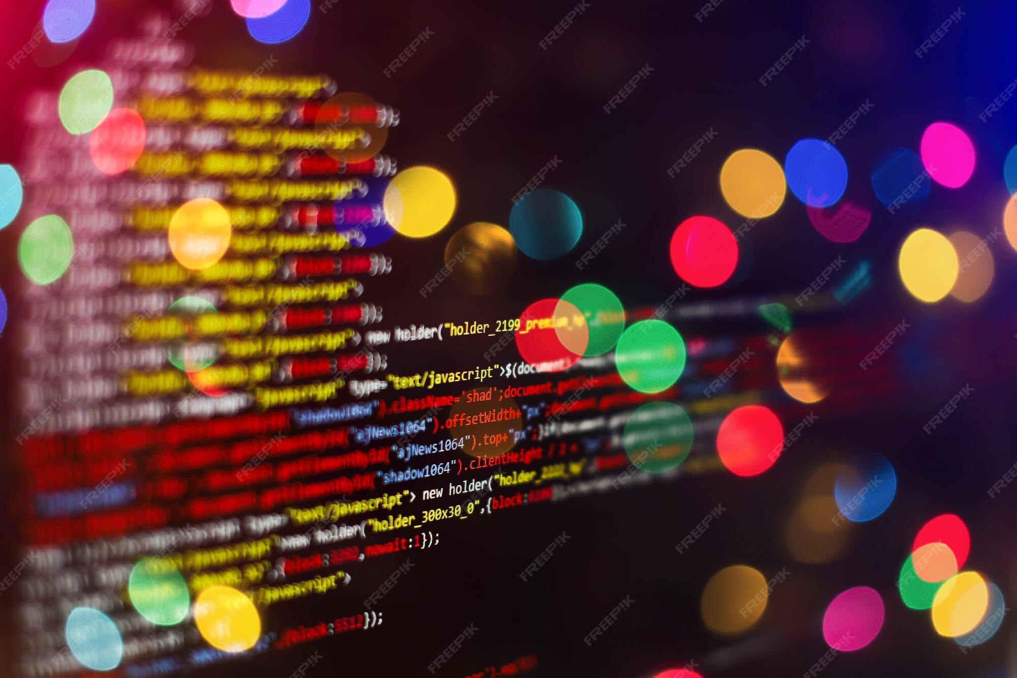 Premium Photo | Software developer programming code. abstract computer script code. selective focus