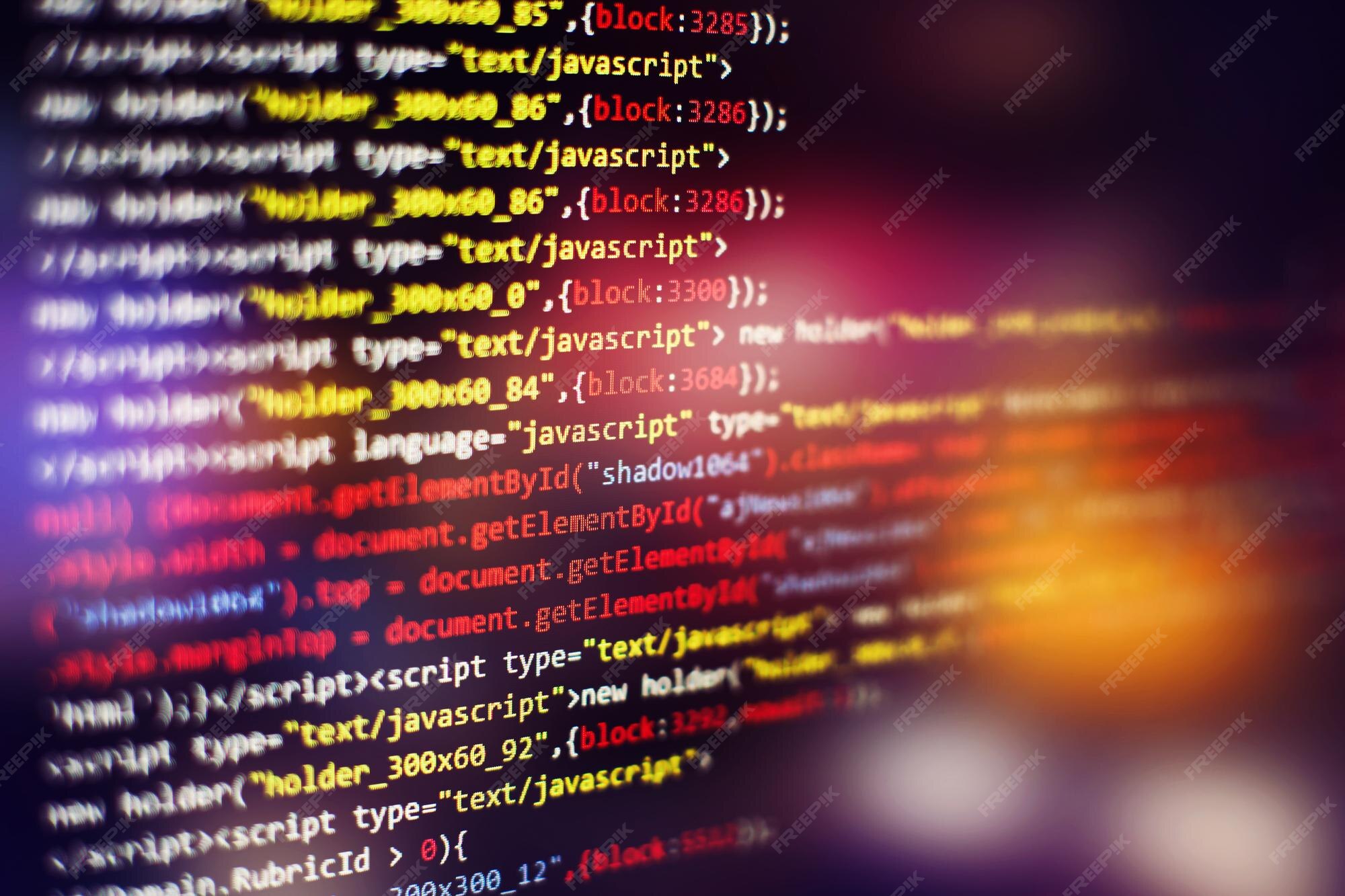 Premium Photo | Software developer programming code. abstract computer script code. selective focus