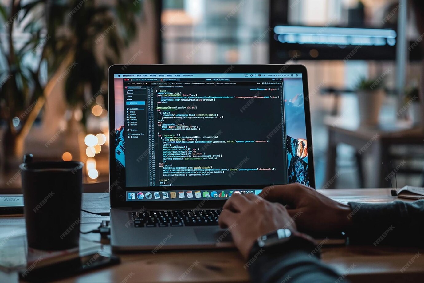 Software Developing programming and coding technologies Website design Cyber space concept ...