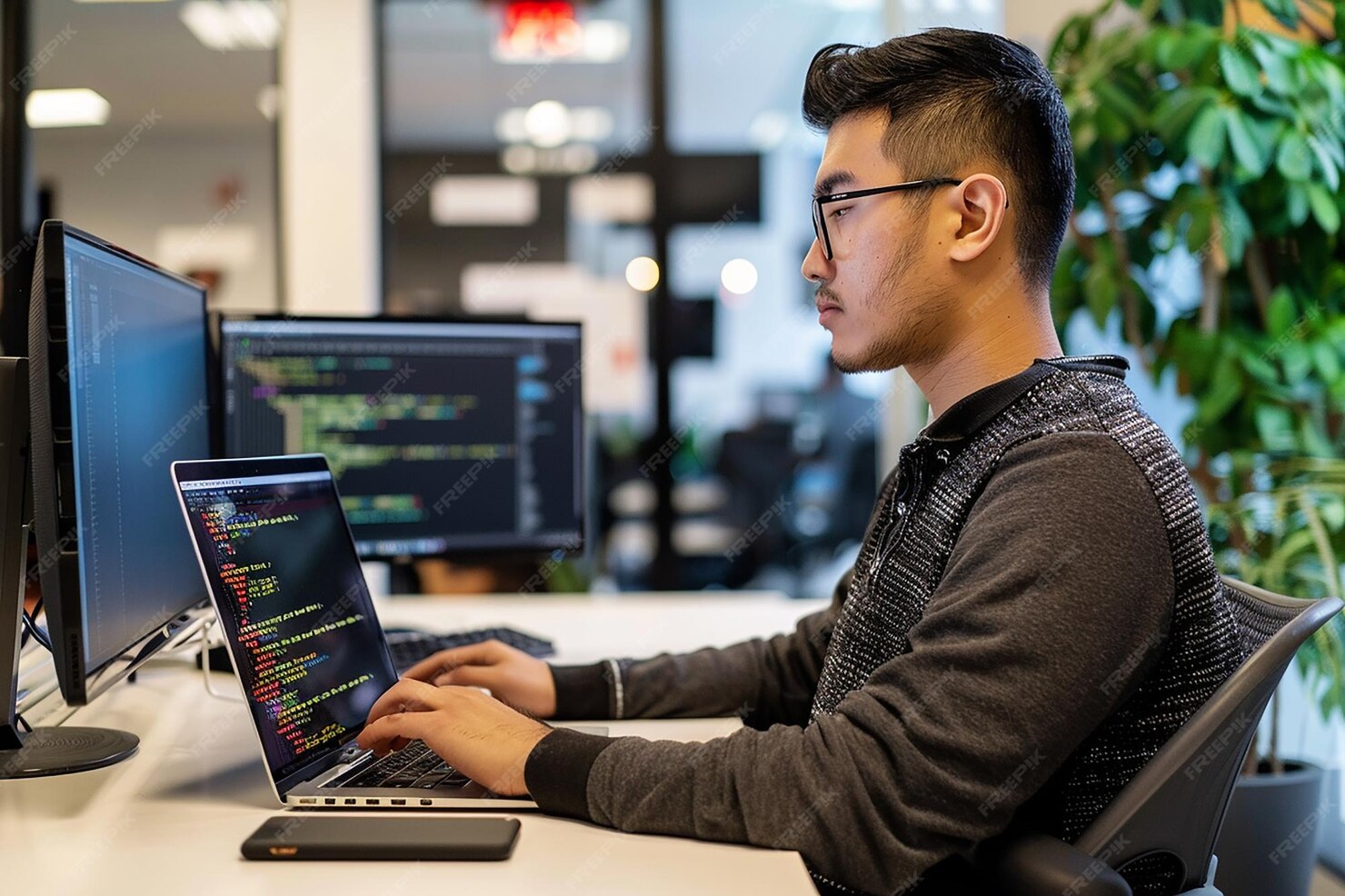 Software Developing programming and coding technologies Website design Cyber space concept ...