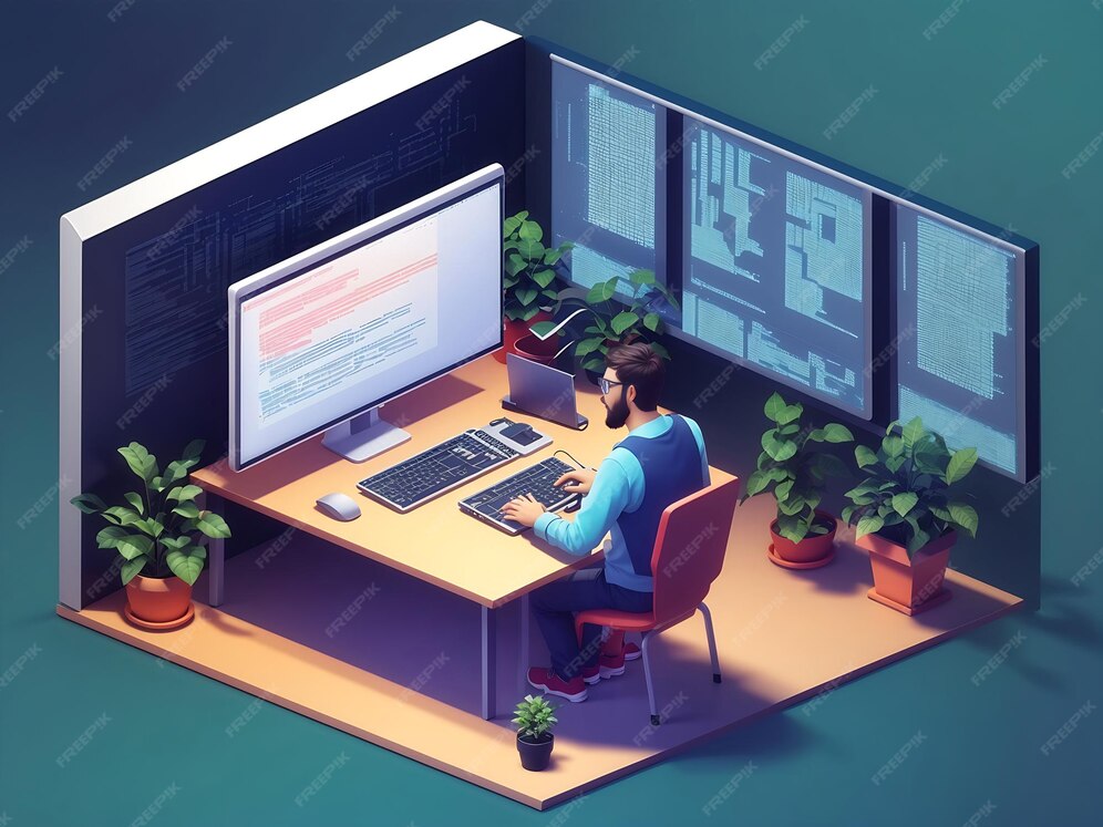 Premium Photo | Software Development Coding Process Concept Programmer ...