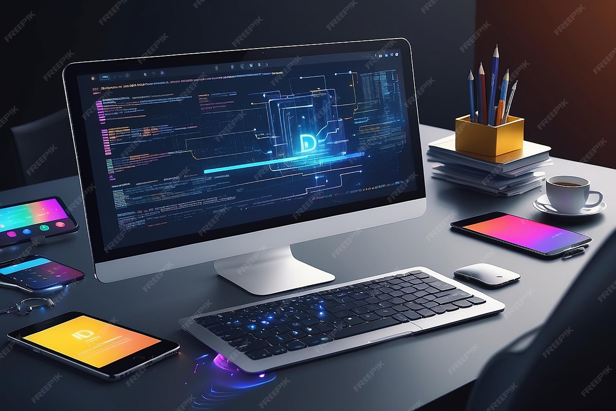 Premium Photo | Software development coding process concept Programming ...