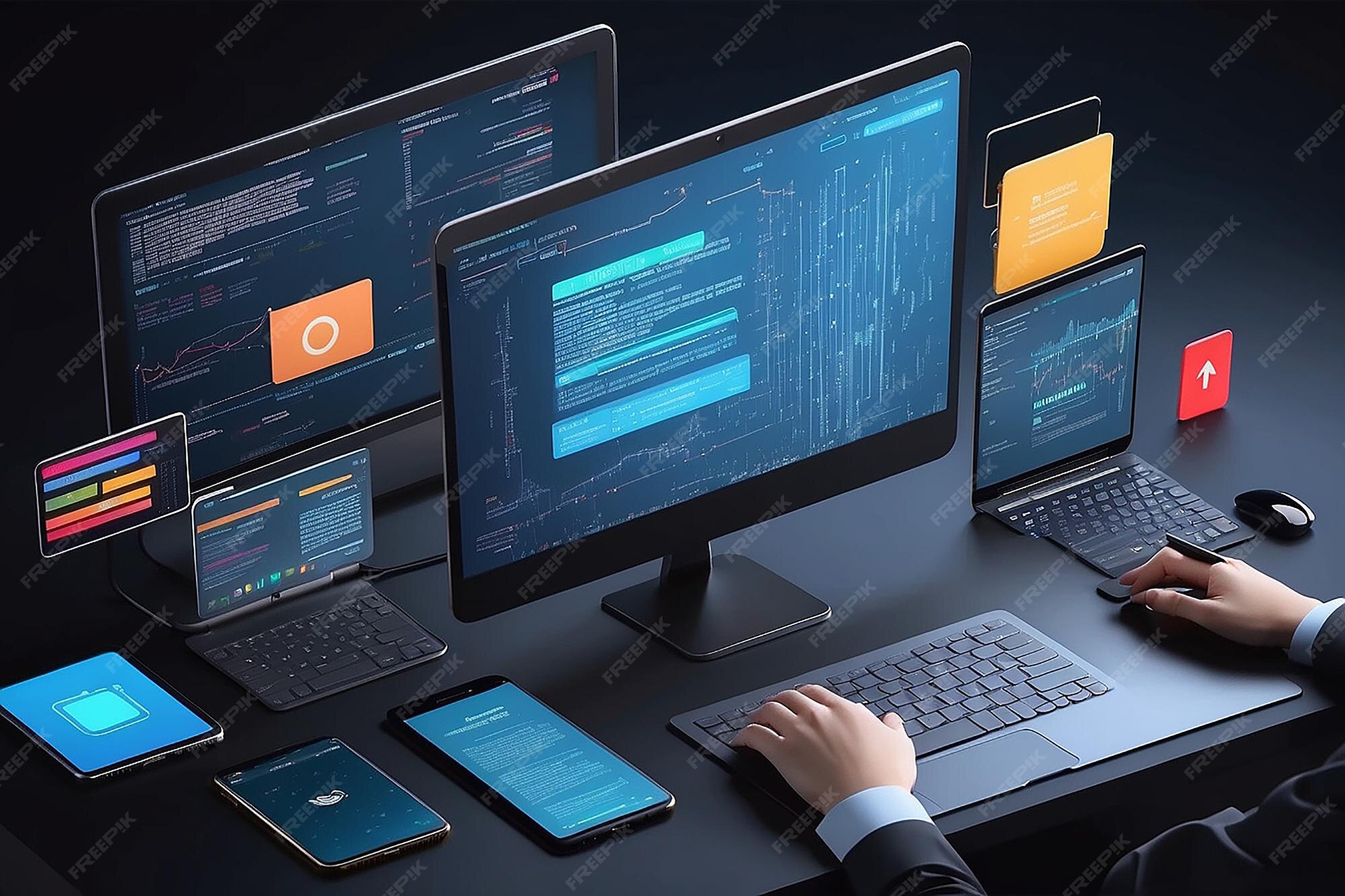 Premium Photo | Software development coding process concept Programming ...