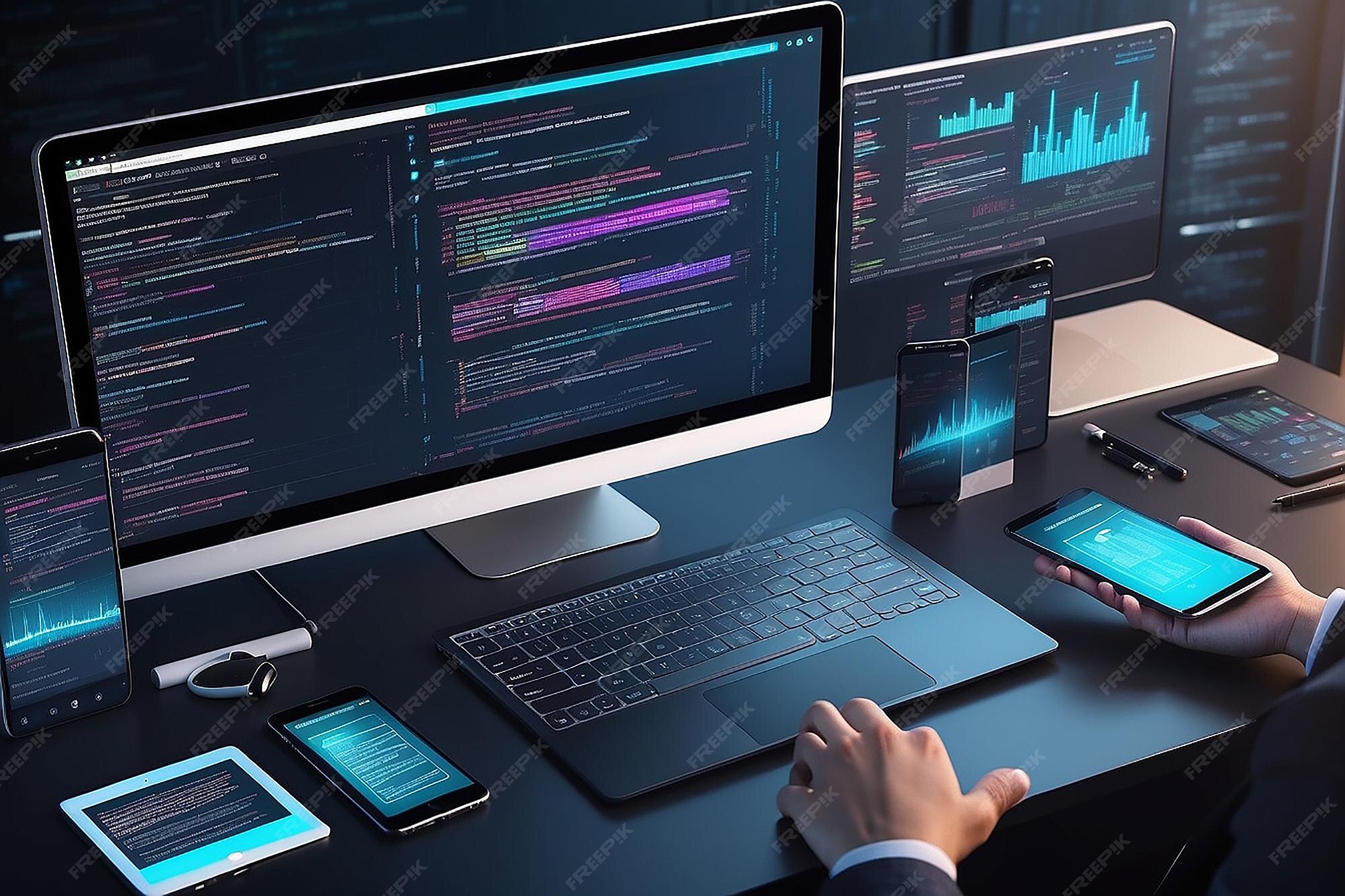 Premium Photo | Software development coding process concept Programming ...