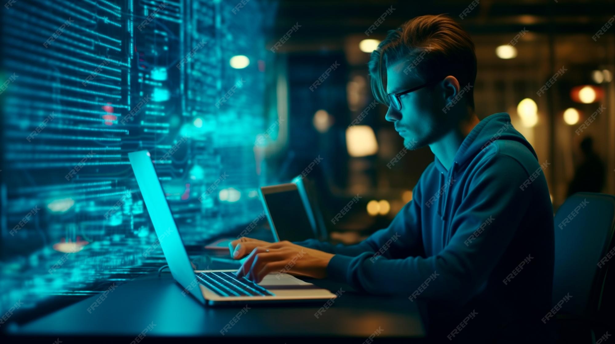 Premium AI Image | software development concept Coding programmer software engineer working on ...