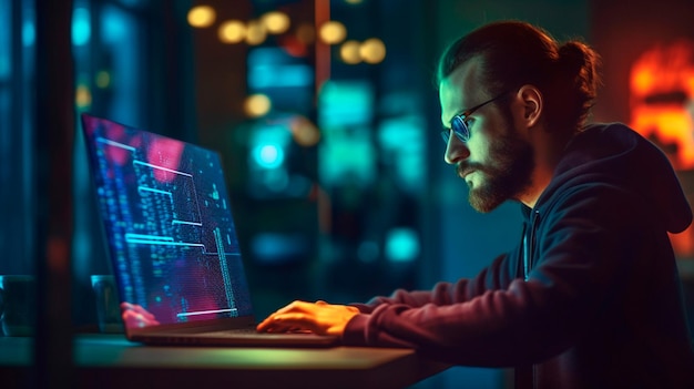 Premium Ai Image Software Development Concept Coding Programmer Software Engineer Working On