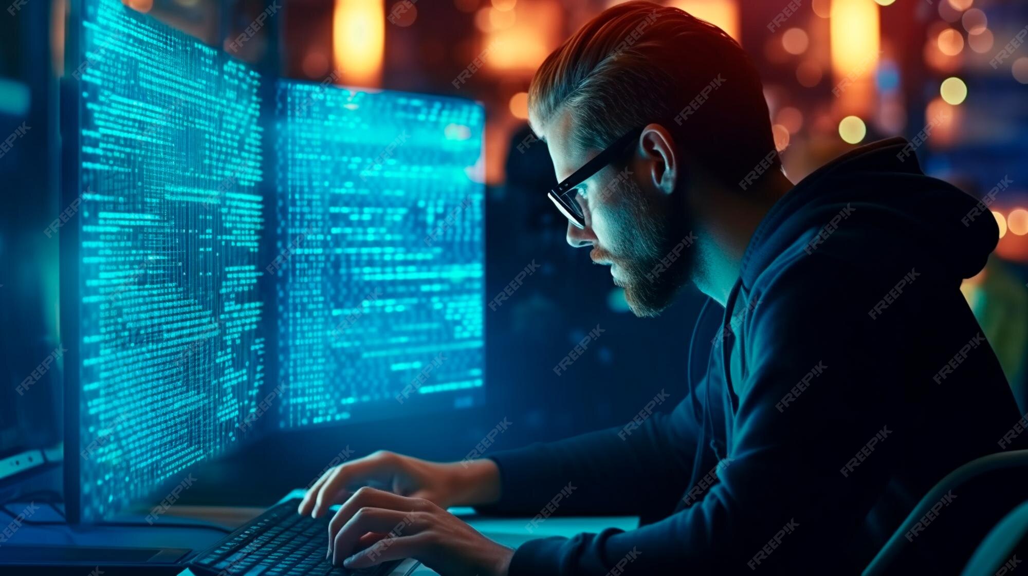 Premium AI Image | Software development concept Coding programmer software engineer working on ...