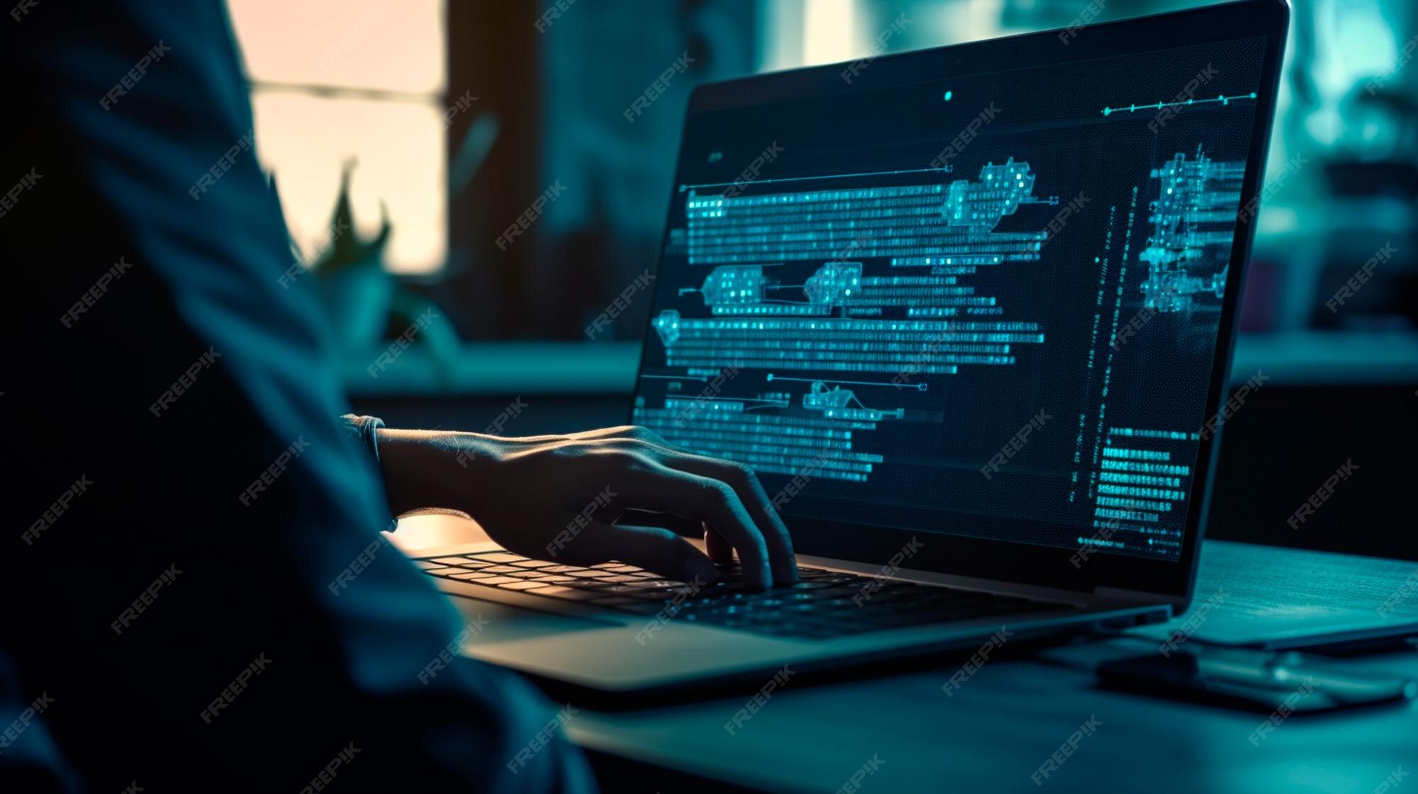 Premium AI Image | Software development concept Coding programmer software engineer working on ...