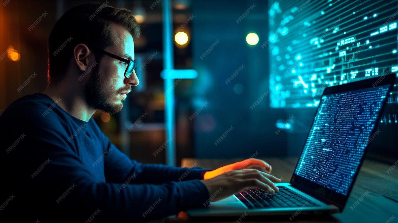 Premium Photo | Software development concept coding programmer software engineer working on ...