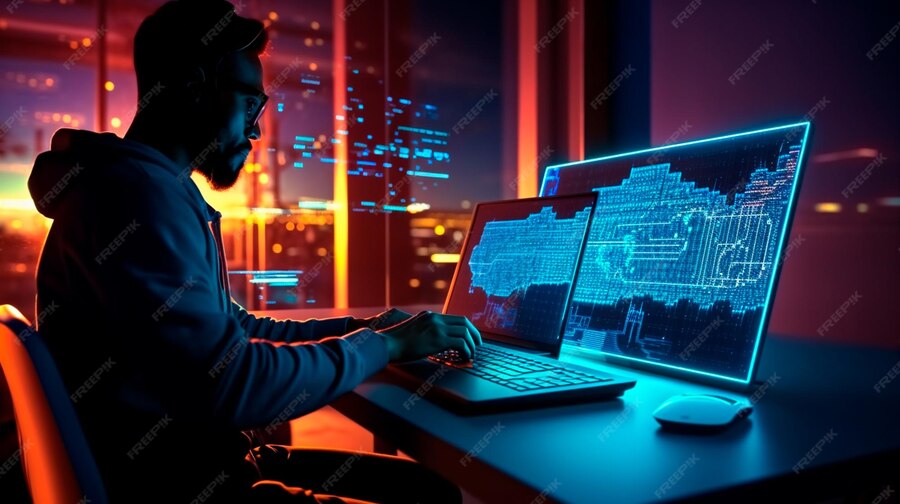 Premium Photo Software Development Concept Coding Programmer Software