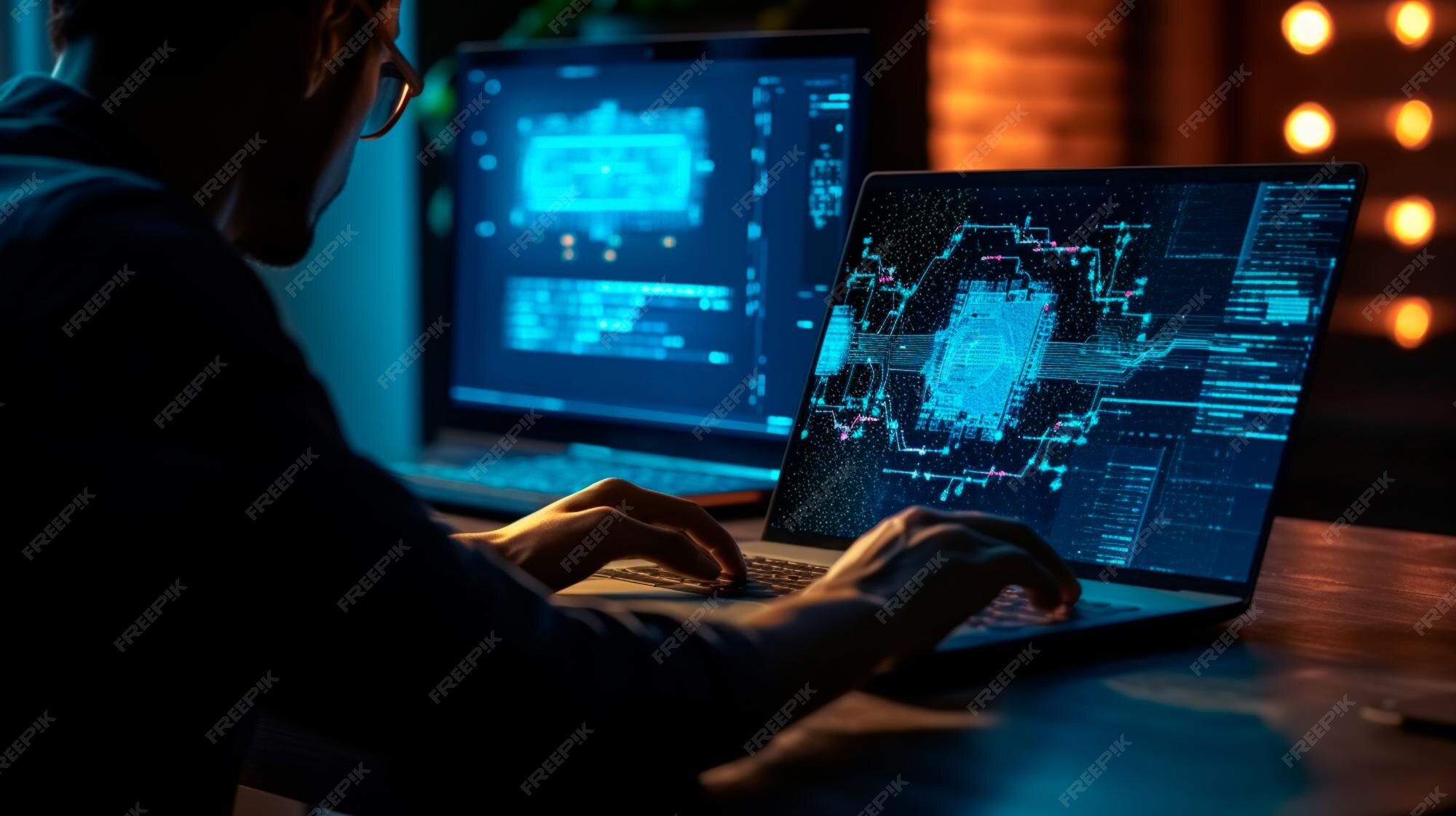 Premium Photo | Software development concept coding programmer software engineer working on ...