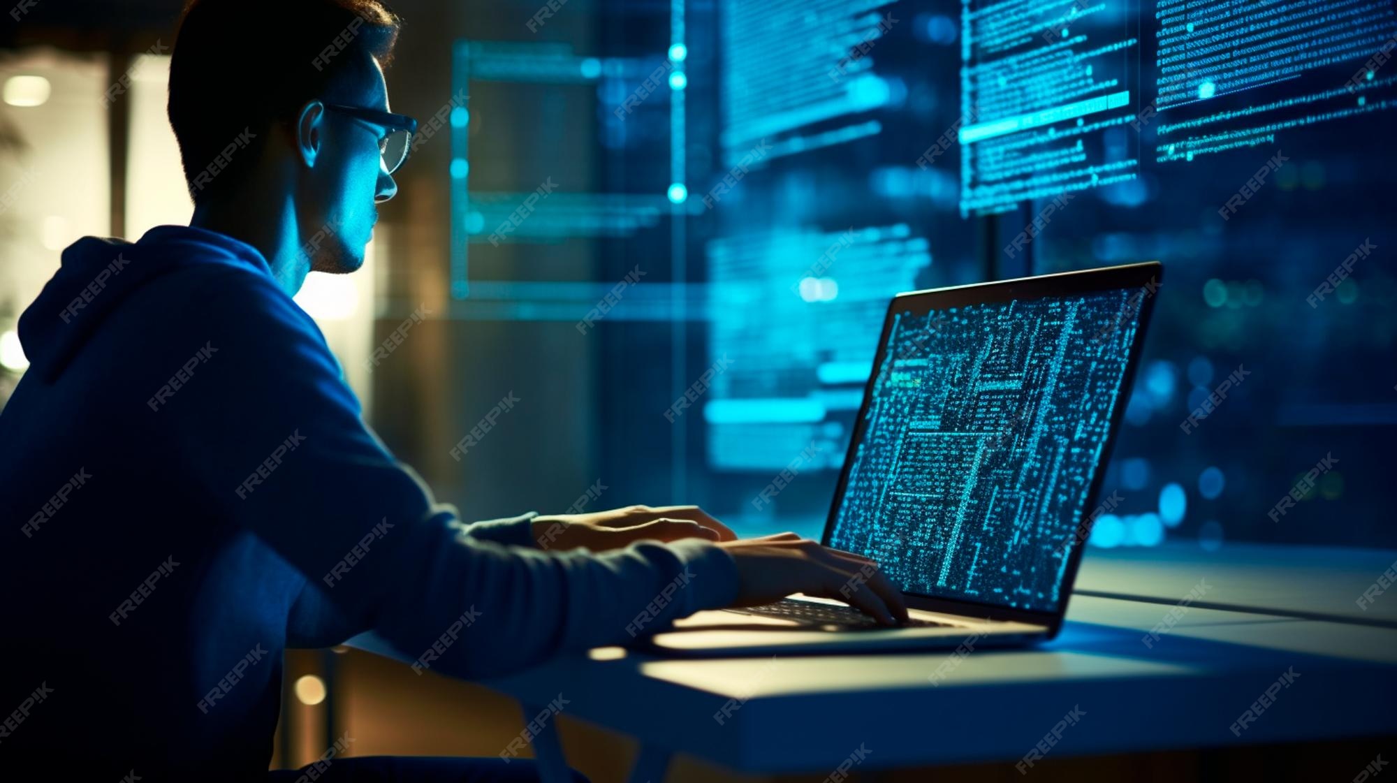 Premium Photo | Software development concept Coding programmer software engineer working on ...