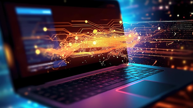 Premium AI Image | Software development conceptual Creating computer program code on laptop ...