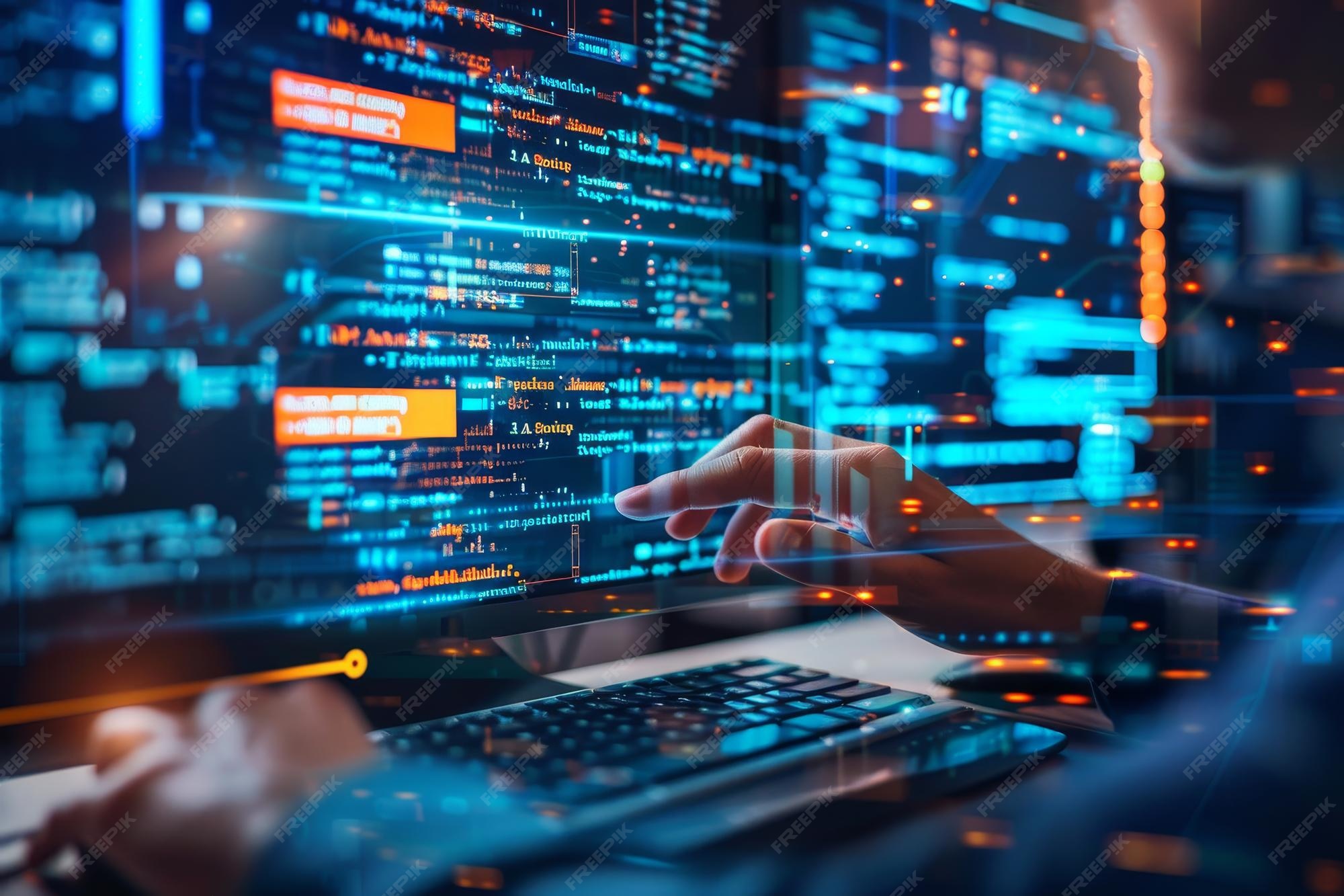 Premium Photo | A software development designer or programmer is typing ...