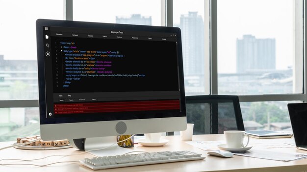 Premium Photo | Software development programming on computer screen for ...