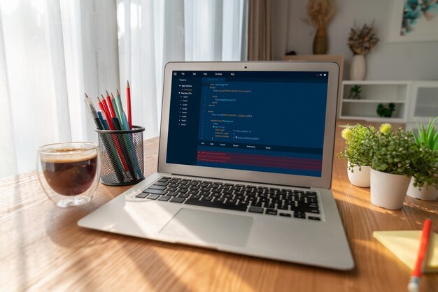 Premium Photo | Software development programming on computer screen for ...