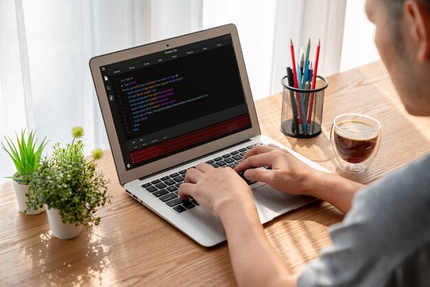 Programmazione dello sviluppo software sullo schermo del computer per ...