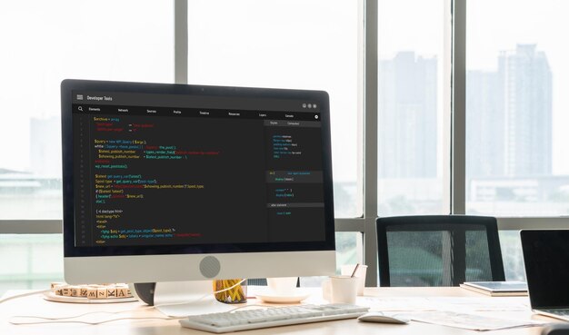 Premium Photo | Software development programming on computer screen for ...
