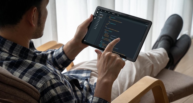 Premium Photo | Software development programming on computer screen for ...