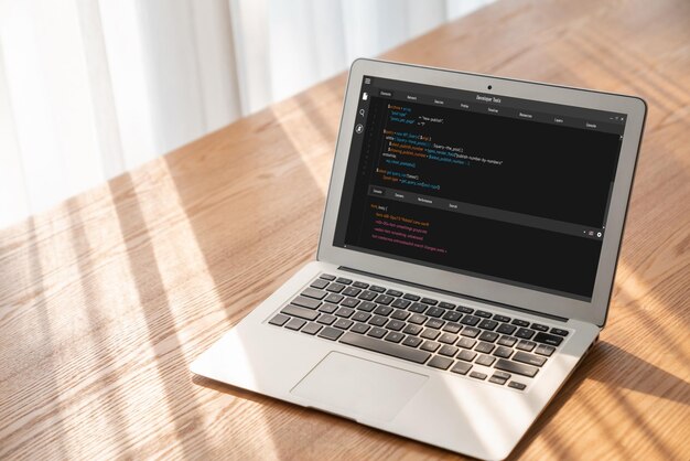 Premium Photo Software Development Programming On Computer Screen For