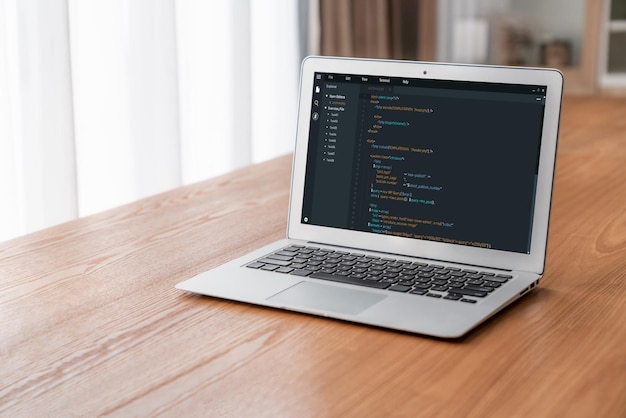 Premium Photo | Software development programming on computer screen for modish application and ...