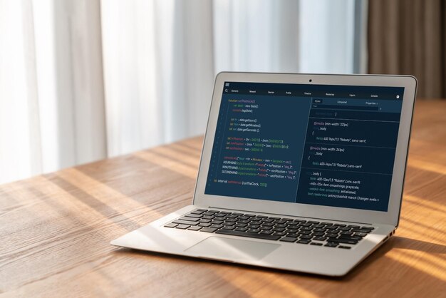 Premium Photo | Software development programming on computer screen for modish application and ...