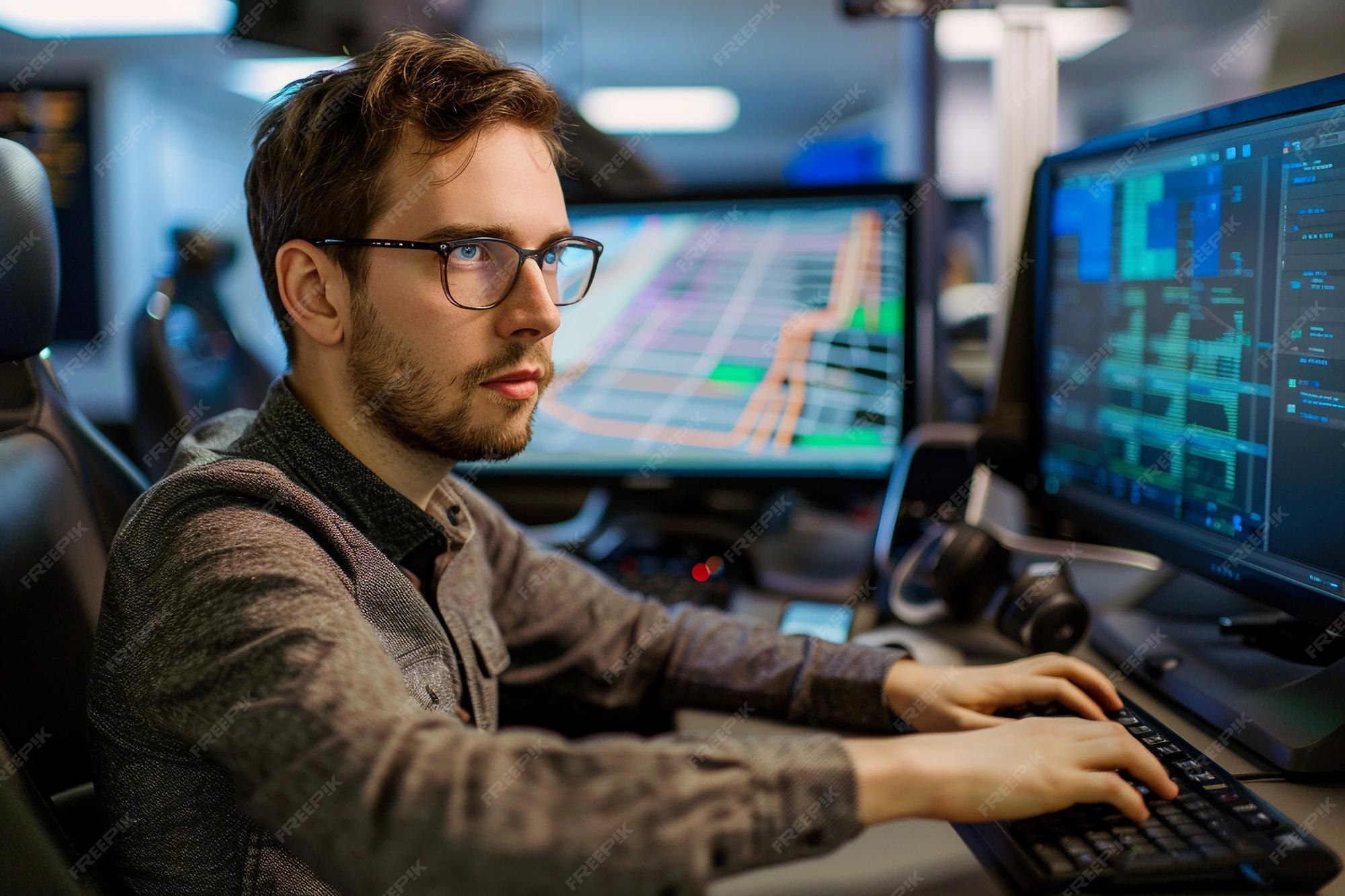 Software programmer developing advanced algorithms for autonomous driving | Premium AI-generated ...