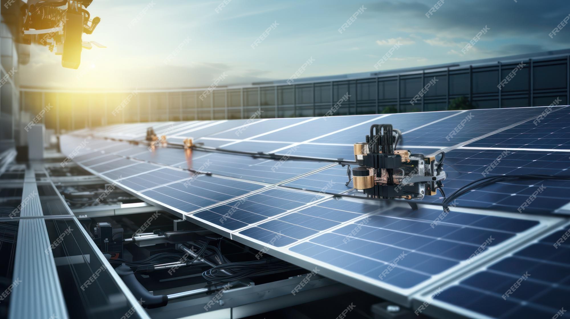 Premium AI Image | Solar Panel Optimization in Action Premium AI Image | Solar Panel Optimization in Action