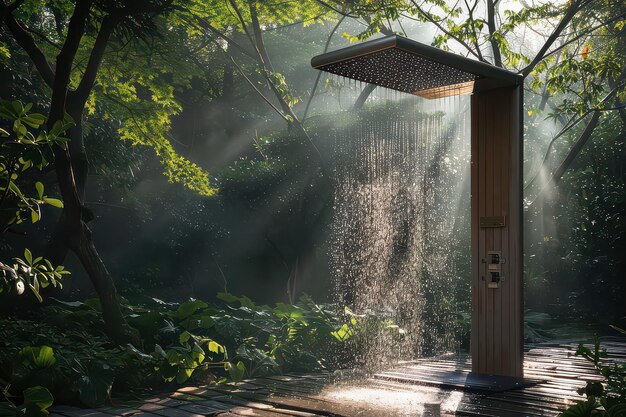 Solar Powered Outdoor Shower System | Premium AI-generated image Solar Powered Outdoor Shower System | Premium AI-generated image