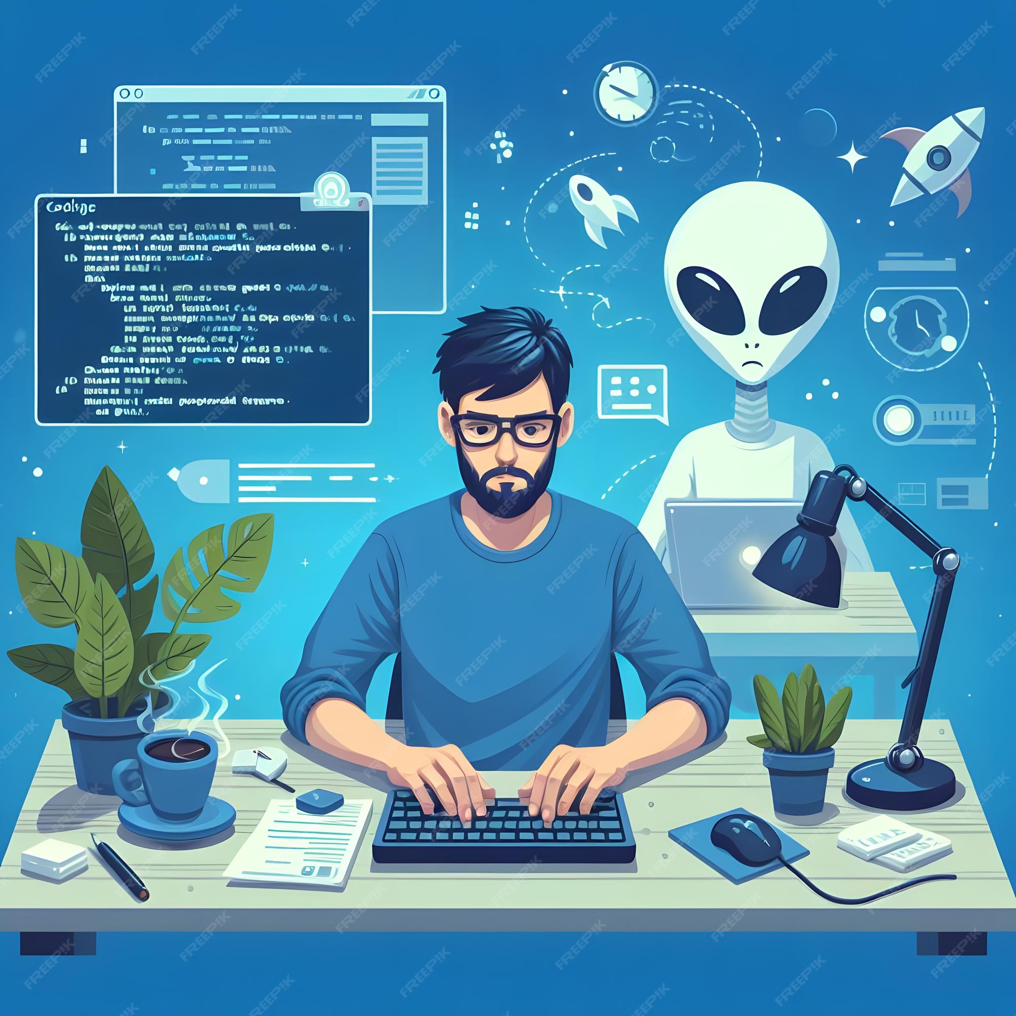 Premium Photo | Someone typing on a computer keyboard with a cup of ...