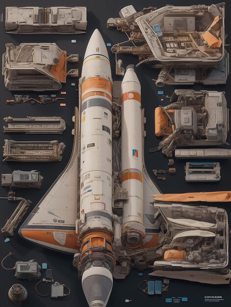 Premium AI Image | Space shuttle and component Generative AI Premium AI Image | Space shuttle and component Generative AI